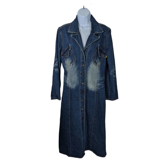 Vintage | Jackets & Coats | Vintage 9s Hot Box Jean Long Duster Jean ...
